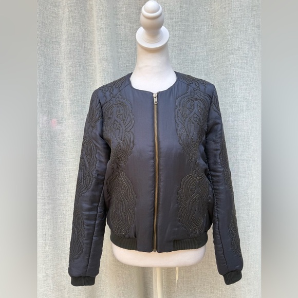 Parker | Jackets & Coats | Parker Navy Blue Bomber Bead Embroidered ...